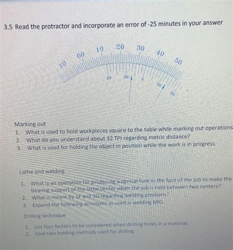 Solved 35 Read The Protractor And Incorporate An Error Of