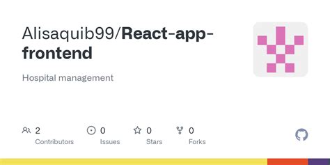 Github Alisaquib99react App Frontend Hospital Management