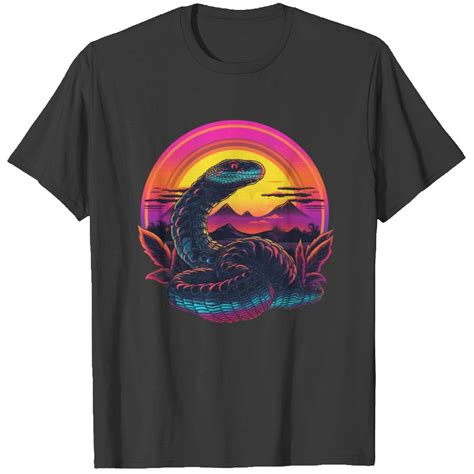 Python Lover Retro Sunset Ball Python T Shirts Sold By Peechermewish Sku 70579680 Printerval