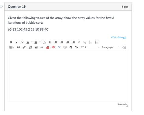Solved Question Pts Given The Following Values Of The Chegg