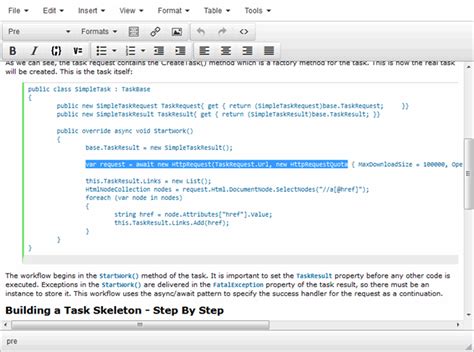 Tinymce 4x Preformatted Text And Syntax Highlighting Codeproject