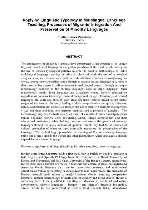 Doc Applying Linguistic Typology In Multilingual Language Teachingdocx