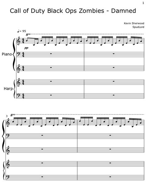 Call Of Duty Black Ops Zombies Damned Sheet Music For Piano Harp