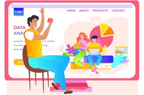 App For Analysing Data Landing Page Template The Guy Looks At The Red Card And Raises His Hand