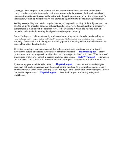 How To Make Introduction In Thesis Proposal Pdf Thesis Essays