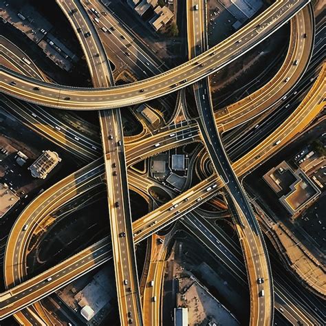 Premium AI Image An Aerial View Of A Highway Intersection With A