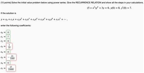 Solved 15 Points Solve The Initial Value Problem Below