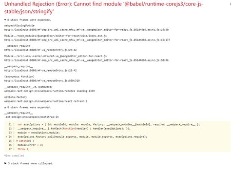 Unhandled Rejection Error Cannot Find Module Babelruntime Corejs3