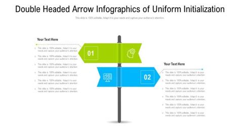 Double Headed Arrow Infographics Of Uniform Initialization Powerpoint