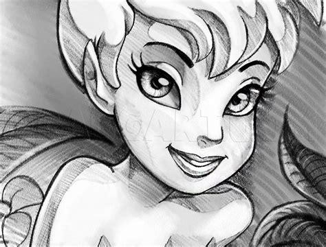 How To Draw Tinkerbell Easy Step By Step Drawing Guide By Dawn Dragoart