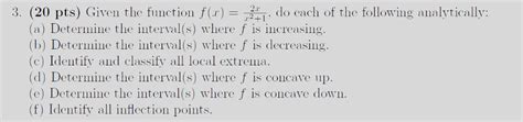 Solved 20 ﻿pts ﻿given The Function F X 2xx2 1 ﻿do Each