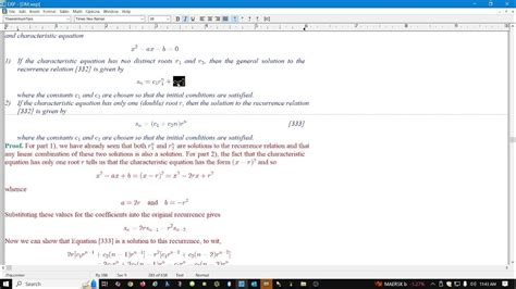 Discrete Mathematics 31 Recurrence Relations 2 Youtube