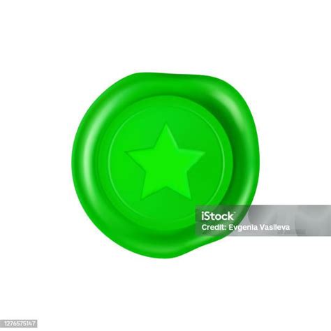 별이 있는 녹색 왁스 씰 흰색 배경에 격리 된 왁스 씰 스탬프 사실적인 보장 된 녹색 스탬프 사실적인 3d 벡터 일러스트레이션 3차원 형태에 대한 스톡 벡터 아트 및 기타