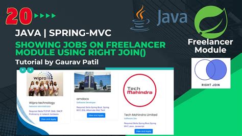 20 spring mvc project showing jobs on freelancer module java tutorial