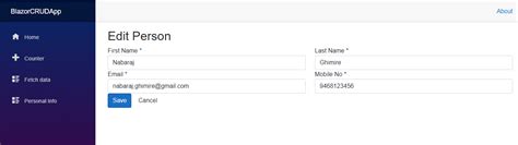 create a 6 app on blazor wasm for crud operations with ef core