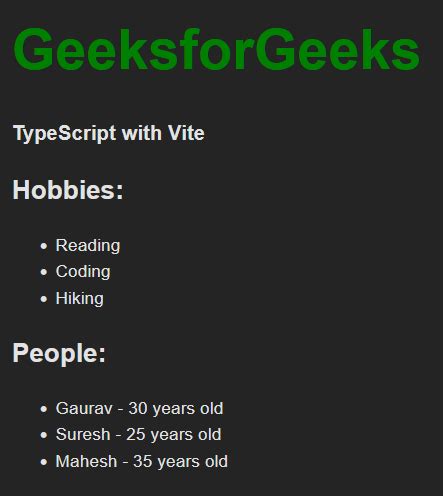 How To Use Typescript With Vite Geeksforgeeks