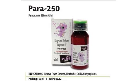 Para 250 Syrup 60 Ml At Rs 4032bottle Aceclofenac Paracetamol Syrup