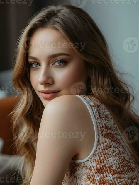 Ai Generated Beautiful And Graceful Young Womans Face Ai Generated