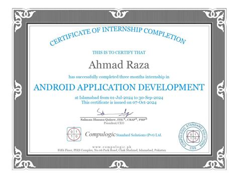 Ahmad Raza On Linkedin Android App Developer Compulogic Standard Solutions