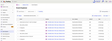 how to do redirect testing posthog