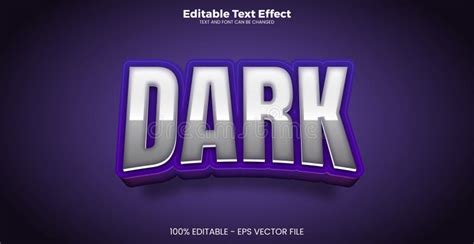 Dark Editable Text Effect In Modern Trend Style Stock Vector