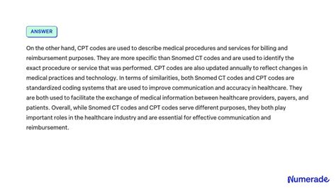 Solved Explain The Differences And Similarities Between Snomed Ct
