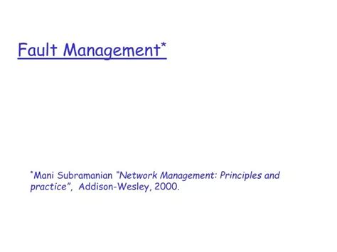 Ppt Fault Management Powerpoint Presentation Free Download Id