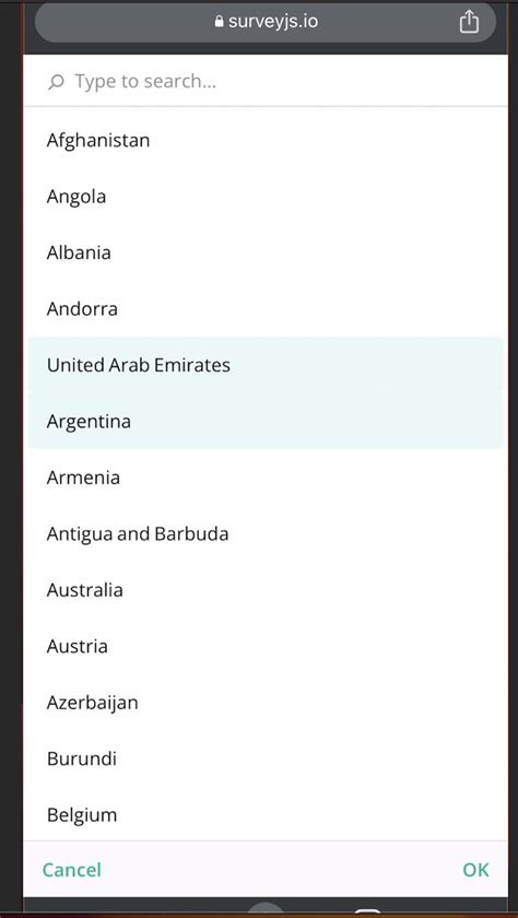 Dropdown Questions Ok And Cancel Buttons Are Not Clearly Visible On Mobile Ui Device With
