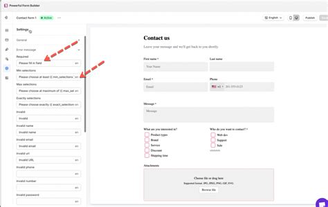 Edit Error Message On The Form