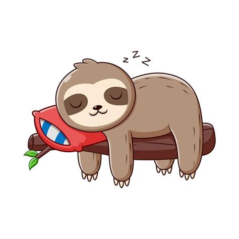 Dibujos Animados Perezosos Durmiendo En El árbol Personaje De Dibujos