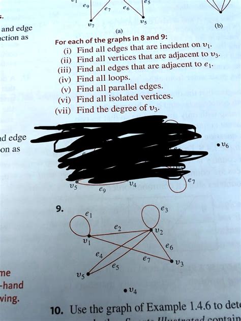 solved e5 6 2 e6 and edge ction as each of the graphs in 8 and 9 for find all edges that are