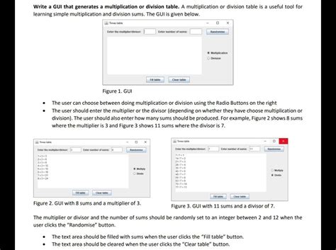 solved write a gui that generates a multiplication or