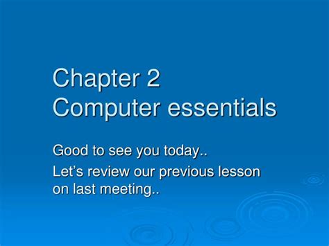 Ppt Chapter 2 Computer Essentials Powerpoint Presentation Free