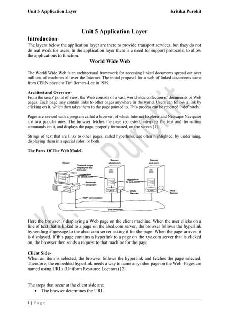 Unit 5 Application Layer Pdf Web Design And Html Internet