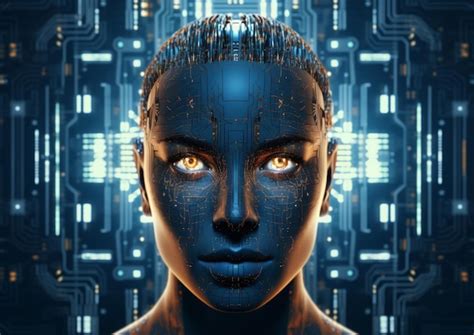 Premium Photo Human With Digital Circuitry Pattern Overlaying The Head And Body Artificial