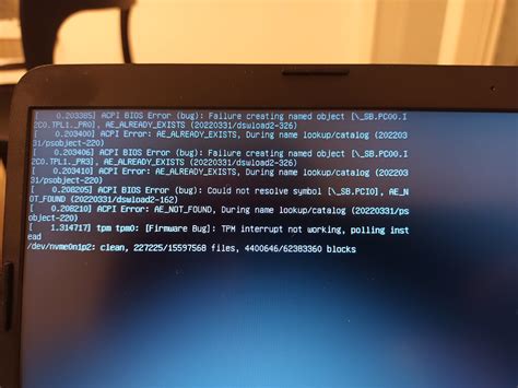 Acpi Bios Error Bug Failure Creating Named Object Assistenza Linux Forum Linux It