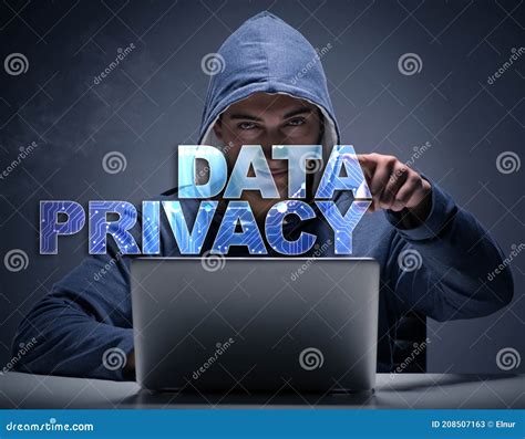 Data Privacy Concept With Hacker Stealing Personal Information Stock Image Image Of Attack