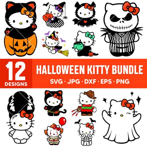 Hello Kitty Halloween Bundle Svg Kitty Halloween Svg Horro Inspire Uplift