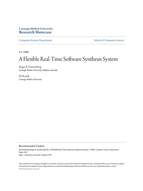 A Flexible Real Time Software Synthesis System Pdf Operating System