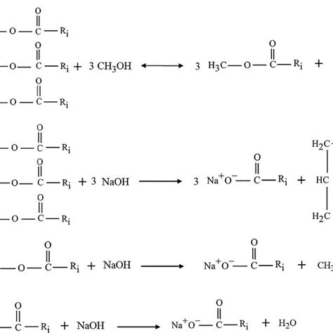 Reactions In The Esterification Step A Neutralization Of Soap B