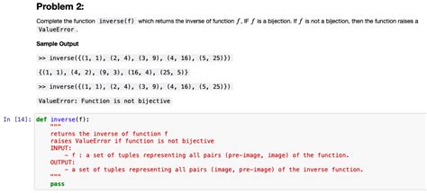 Solved Problem Complete The Function Inverse F Which Chegg Com