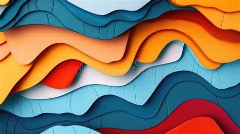 Abstract Colorful Layers Art Design Is Trendy With Vivid Forms Shapes And Colors Aig62 Stock