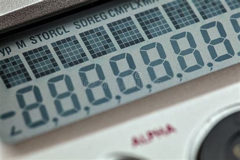 Lcd Display Of Calculator Closeup Detail Stock Image Image Of