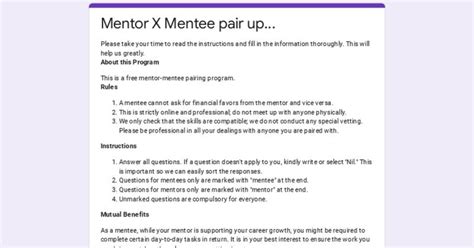 Faith Akeem Zibiri On Linkedin Mentor X Mentee Pair Up