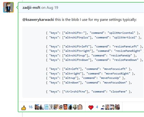 Set Panes Keybindings By Default · Issue 3544 · Microsoftterminal · Github