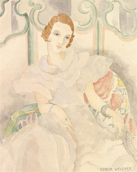 Portrait Of A Young Woman In A White Dress By Gerda Wegener Print From