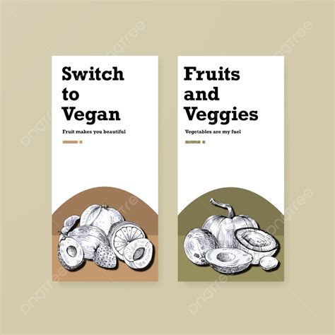 브로셔 및 전단지 수채화 벡터 일러스트 레이 션에 대 한 채식주의 음식 개념 디자인 전단지 템플릿 템플릿 Psd 다운로드 디자인 자료 다운로드
