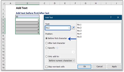 Excel Add Text And Number Into Specified Position Of Cell