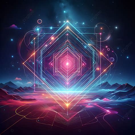 추상 네온 배경 추상 네온 배경 기하학적 모양 풍경 배경 일러스트 및 사진 무료 다운로드 Pngtree