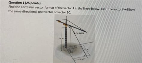 Solved Question 1 25 Points Find The Cartesian Vector